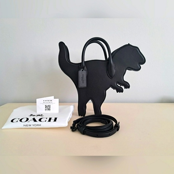 Coach | Bags | Coach Limited Edition Black Out Rexy Dinosaur Handbag In ...